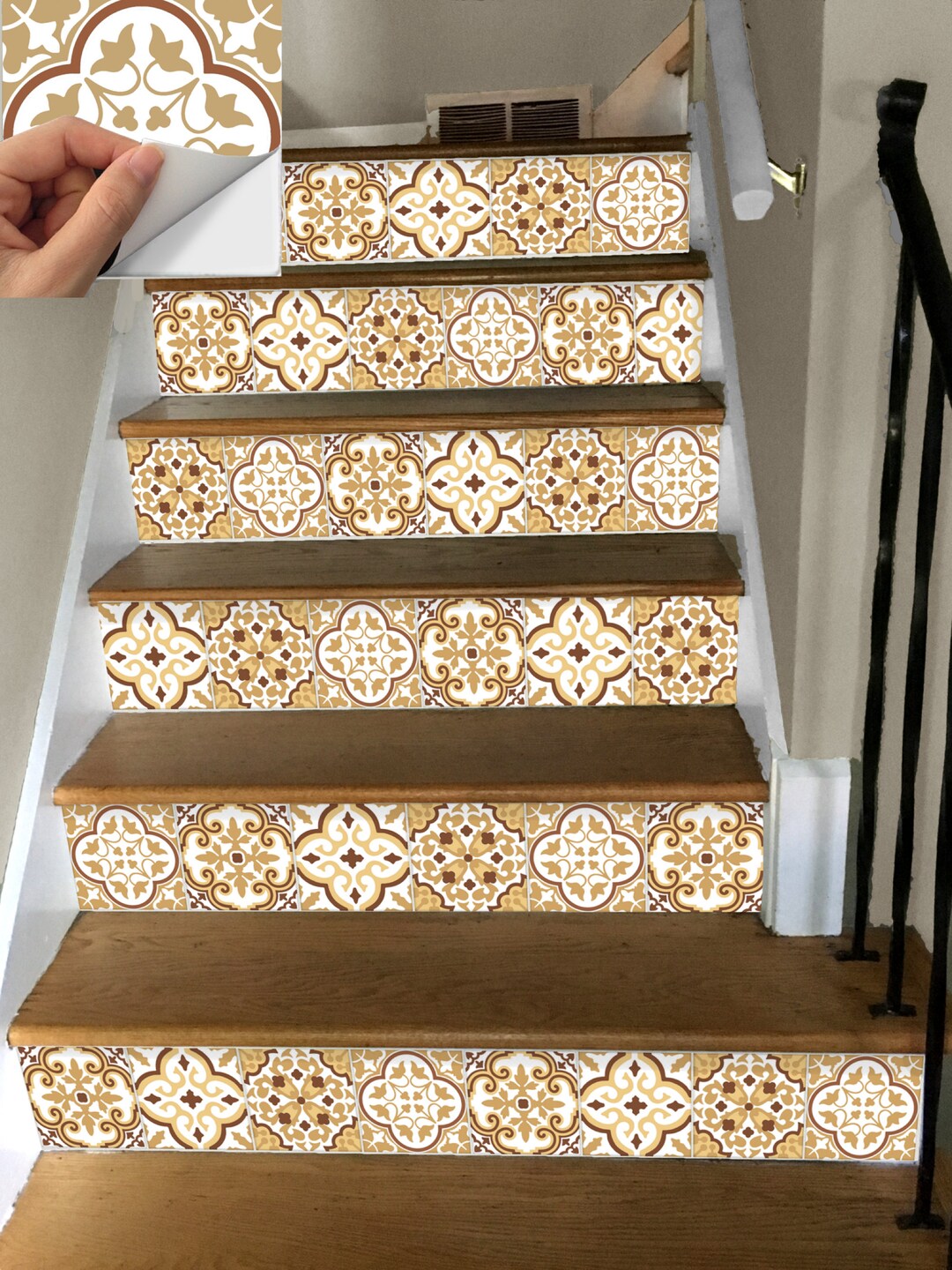 15steps Stair Riser Vinyl Strips Removable Sticker Peel & Stick ...