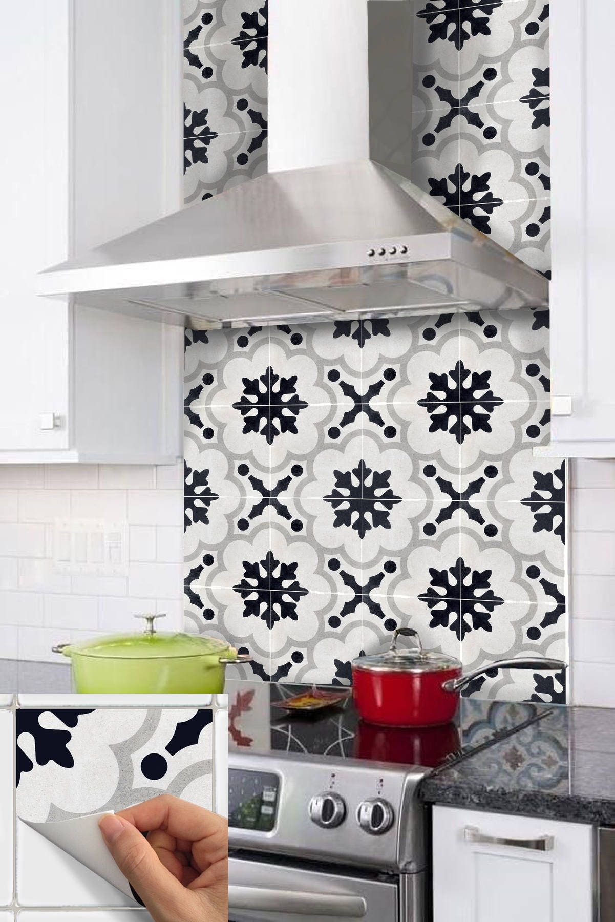 Tile Sticker for Kitchen Backsplash Bath Floor wall | Etsy