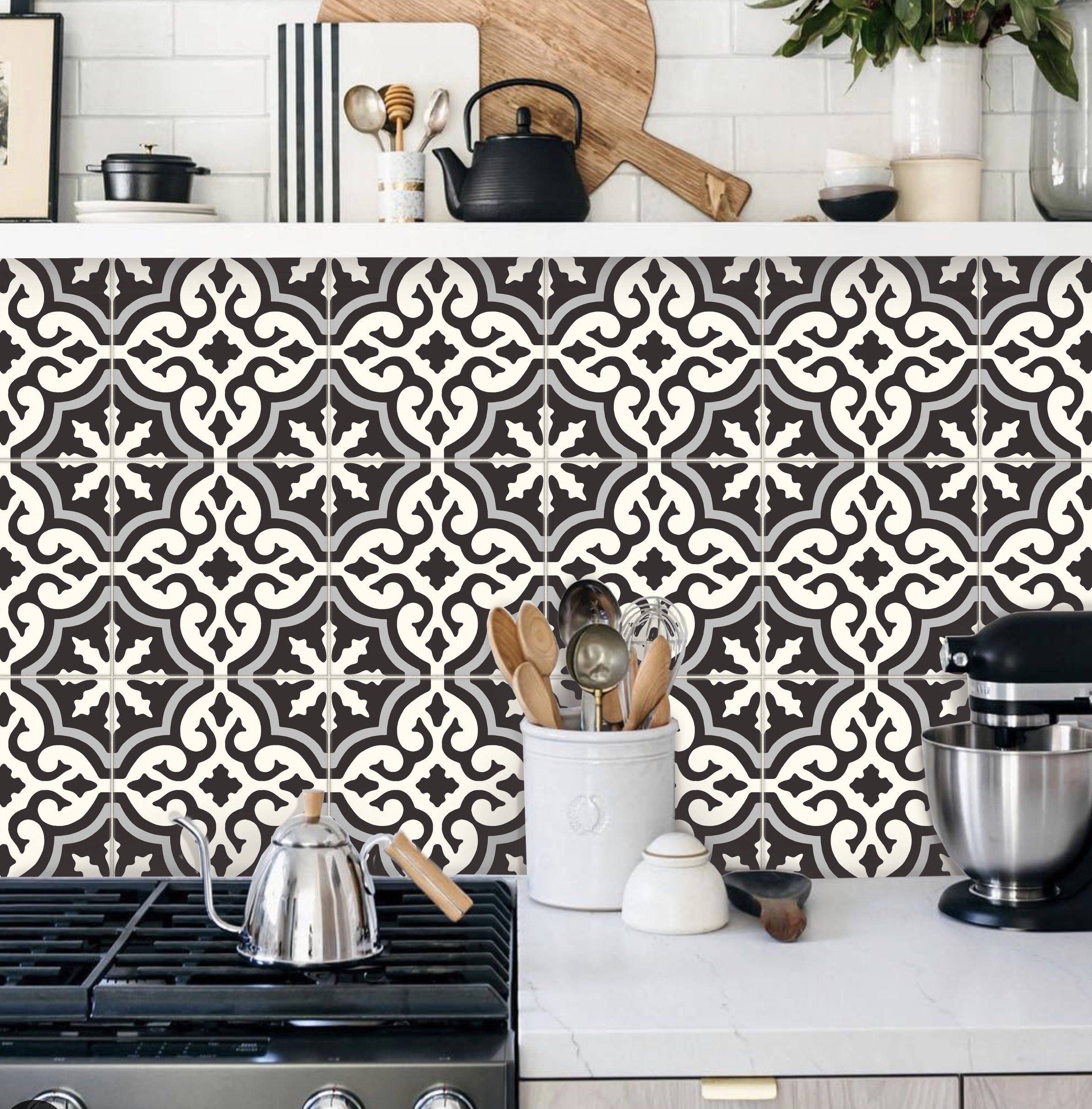 Floor Tile Sticker Peel and Stick for Kitchen, Bath, Removable : A42 ...