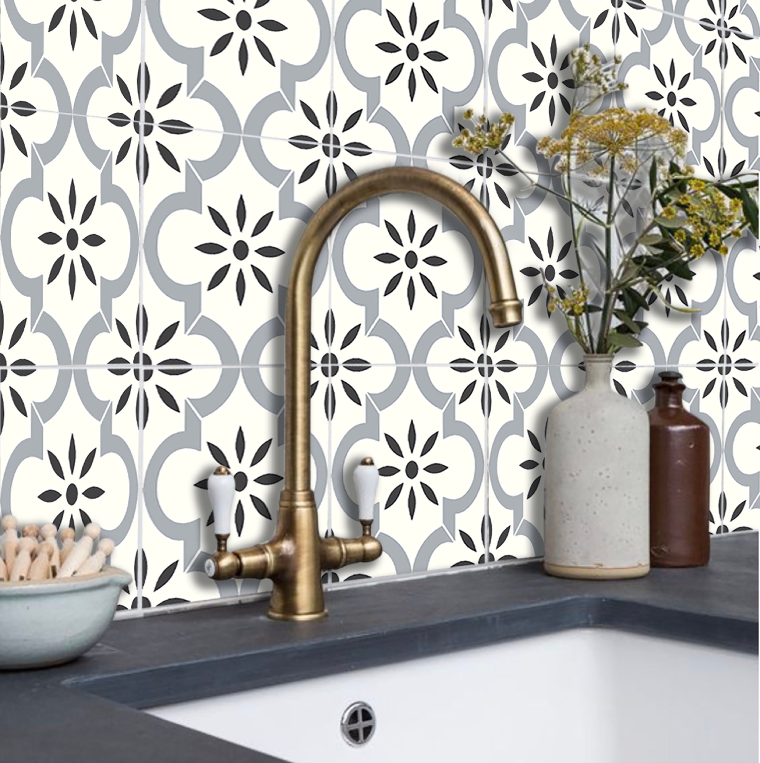 Tile Stickers for Floor Kitchen Backsplash Bath Removable | Etsy