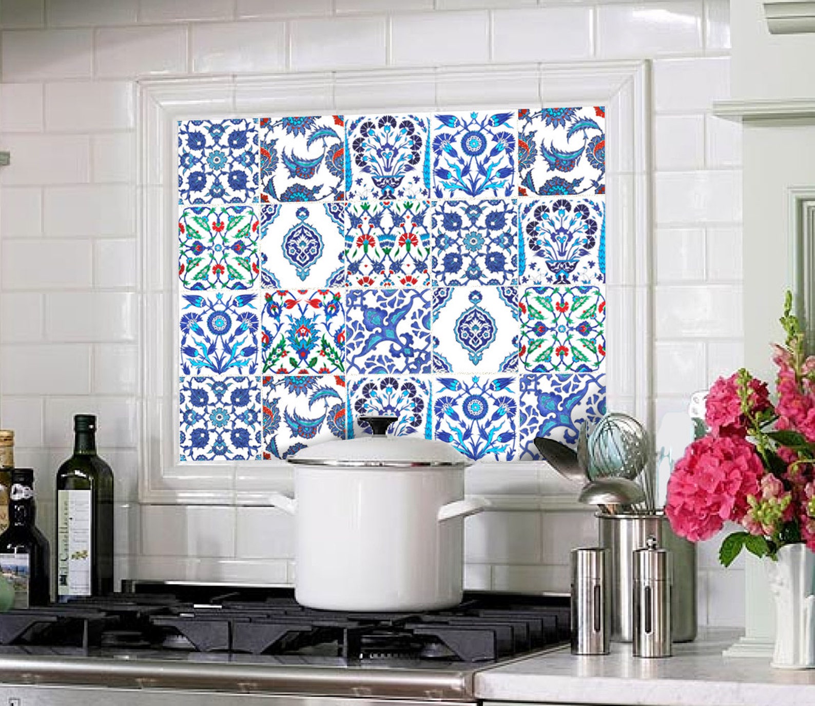 Tile Stickers Vinyl Decals for Backsplash Kitchen or Bath or Floor ...