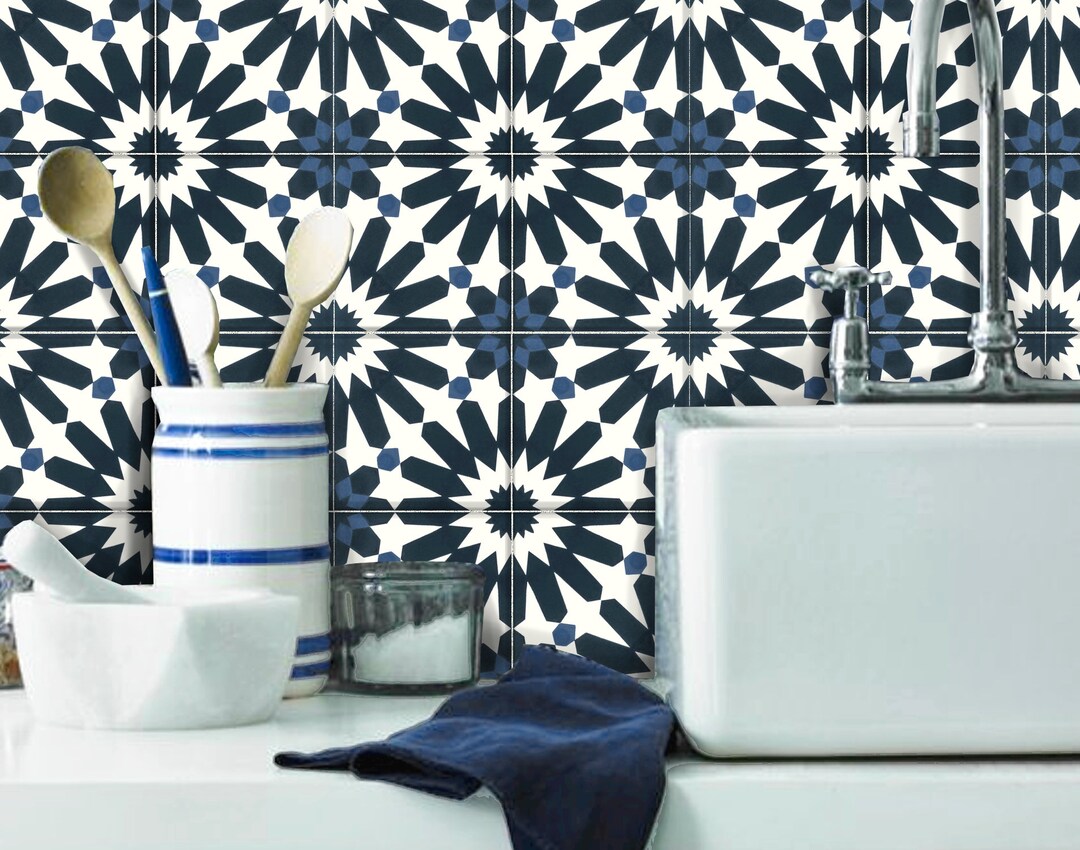 Floor Tile Stickers Vinyl Decal WATERPROOF REMOVABLE for Kitchen Bath ...