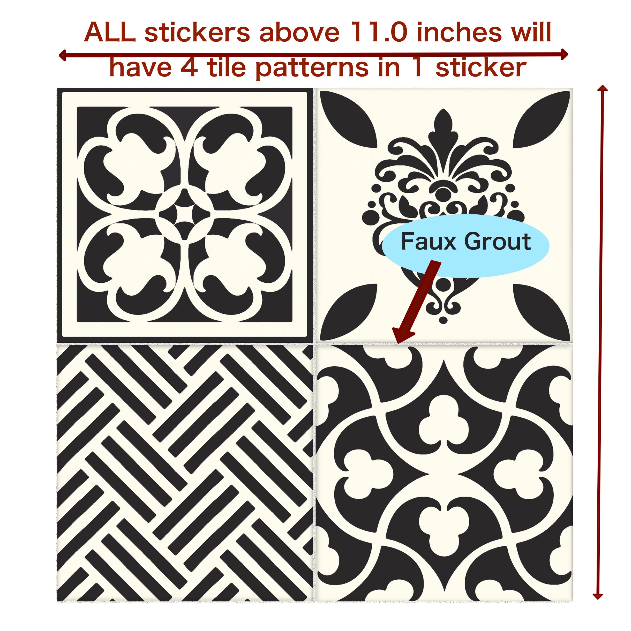 Tile Stickers Vinyl Decal WATERPROOF REMOVABLE for Kitchen - Etsy Canada