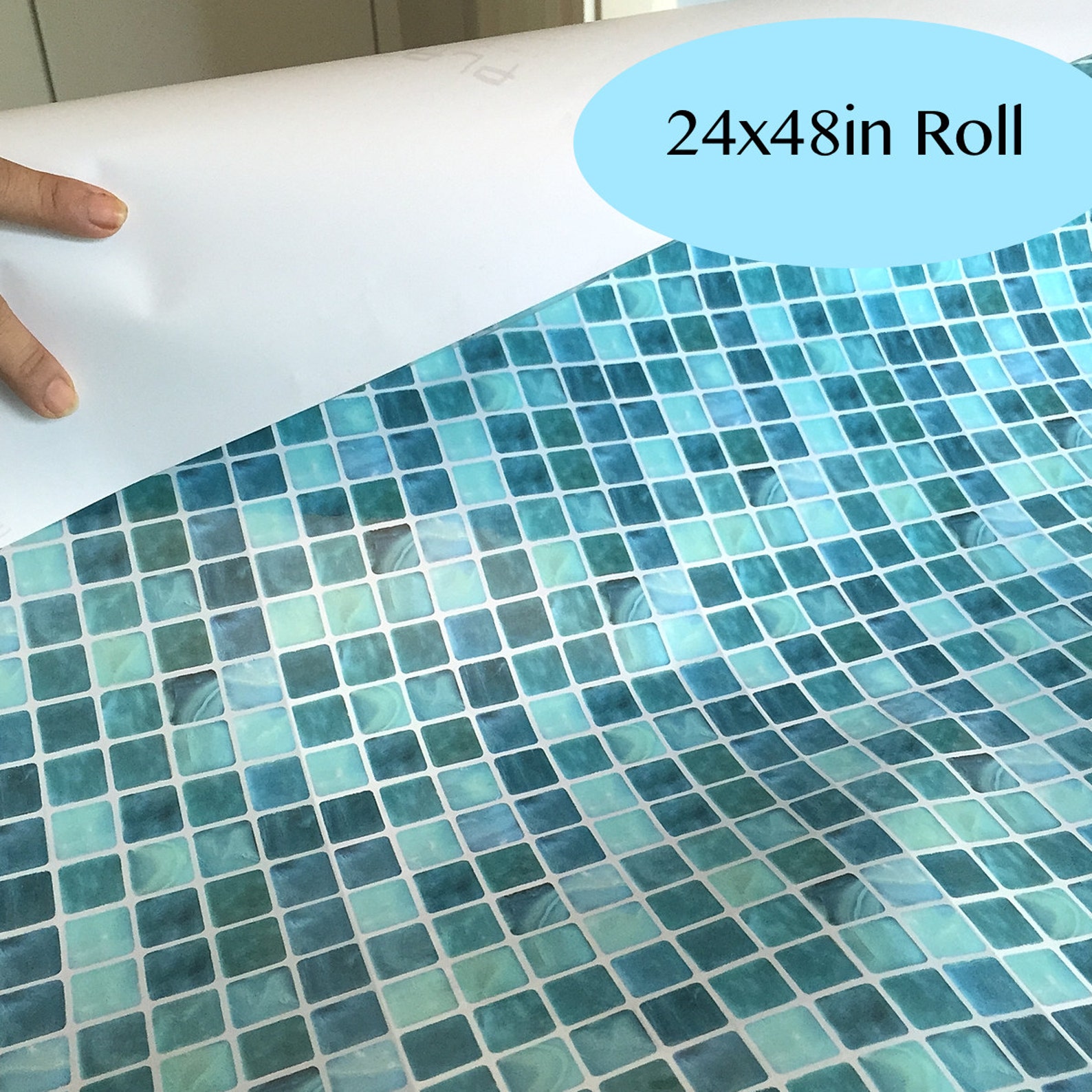 Wall Tile Decals Vinyl Sticker WATERPROOF Tile or Wallpaper for Kitchen ...