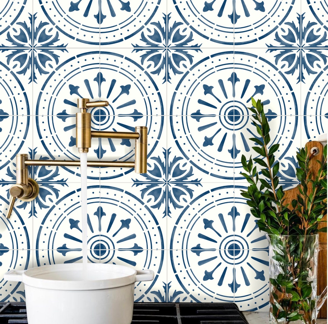 Tile Stickers for Floor, Kitchen Backsplash Bath Removable Waterproof ...