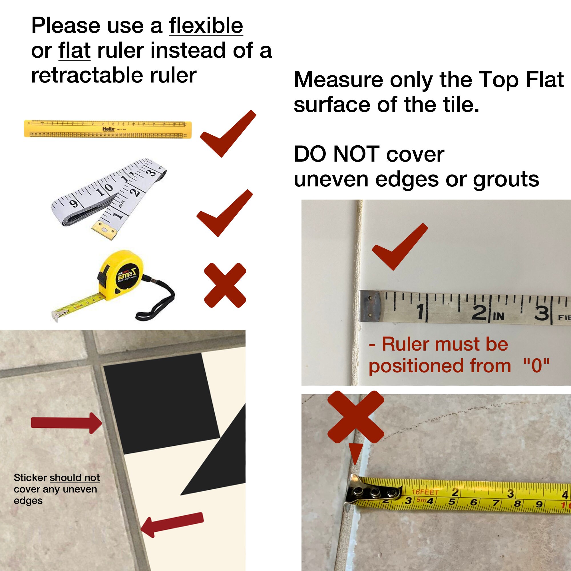 SAMPLE: 1pc FLOOR Tile Sticker Choose Size Between 7in to - Etsy Canada