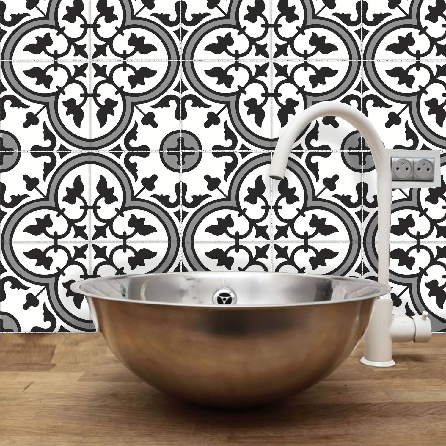 Tile Decals Stickers for Kitchen Backsplash Floor Bath Removable ...