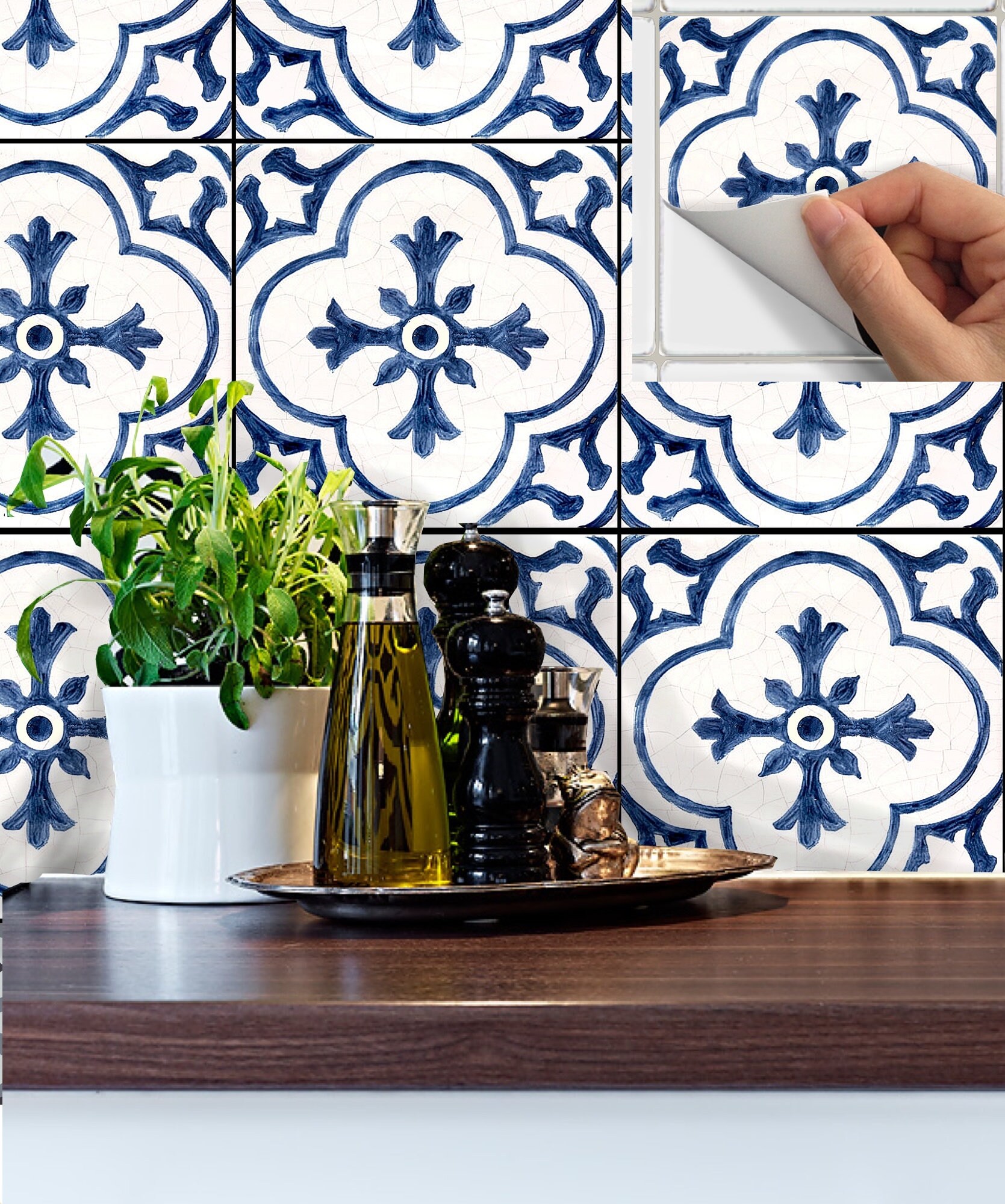 Kitchen Bathroom Tile Decals Vinyl Sticker Removable Waterproof ...