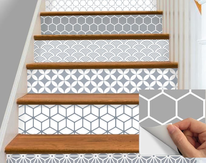 Stair Riser Vinyl Strips Removable Sticker Peel & Stick 15 Strips ...