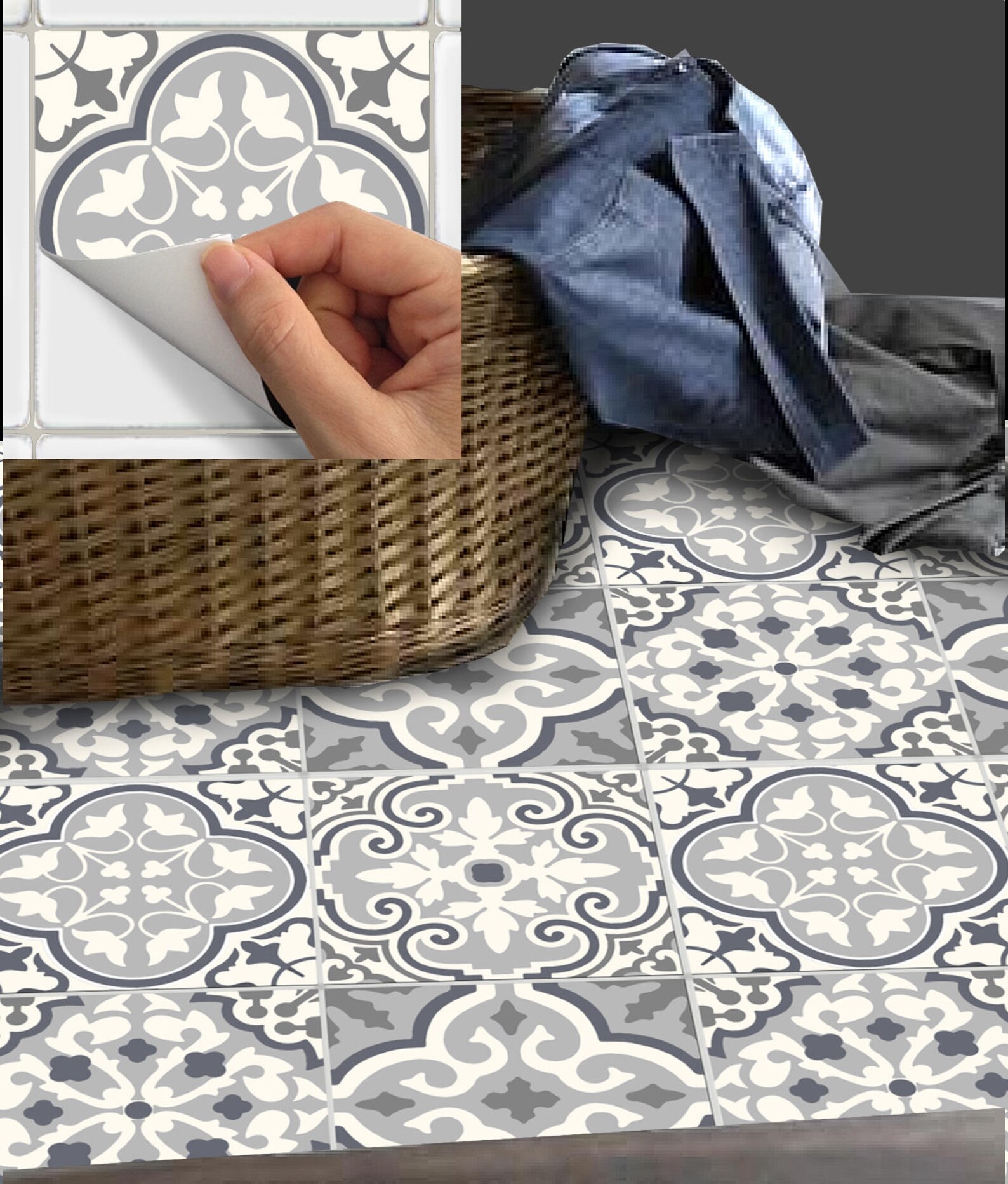 Tile Stickers Waterproof Removable Backsplash Bathroom Floor - Etsy