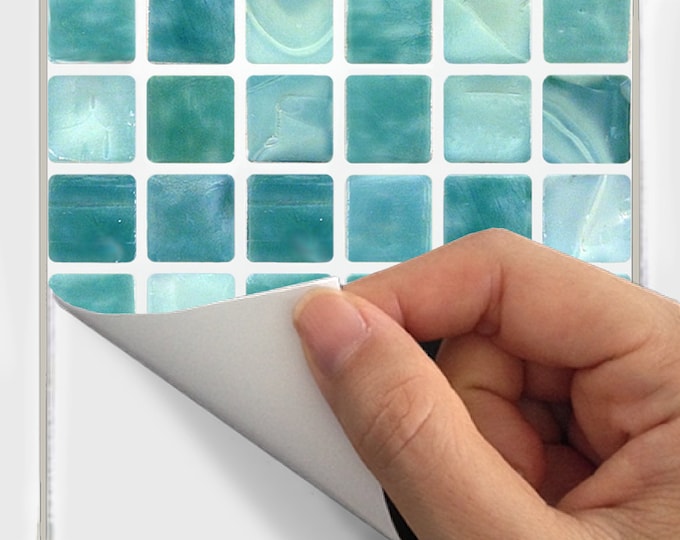 Wall Tile Decals Vinyl Sticker WATERPROOF Tile or Wallpaper for Kitchen ...