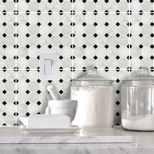 Wall Tile Decals Vinyl Sticker WATERPROOF Wallpaper for Kitchen & Bath ...