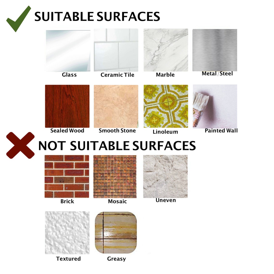 Tile Stickers Vinyl Decal WATERPROOF REMOVABLE for Kitchen Bath Wall ...