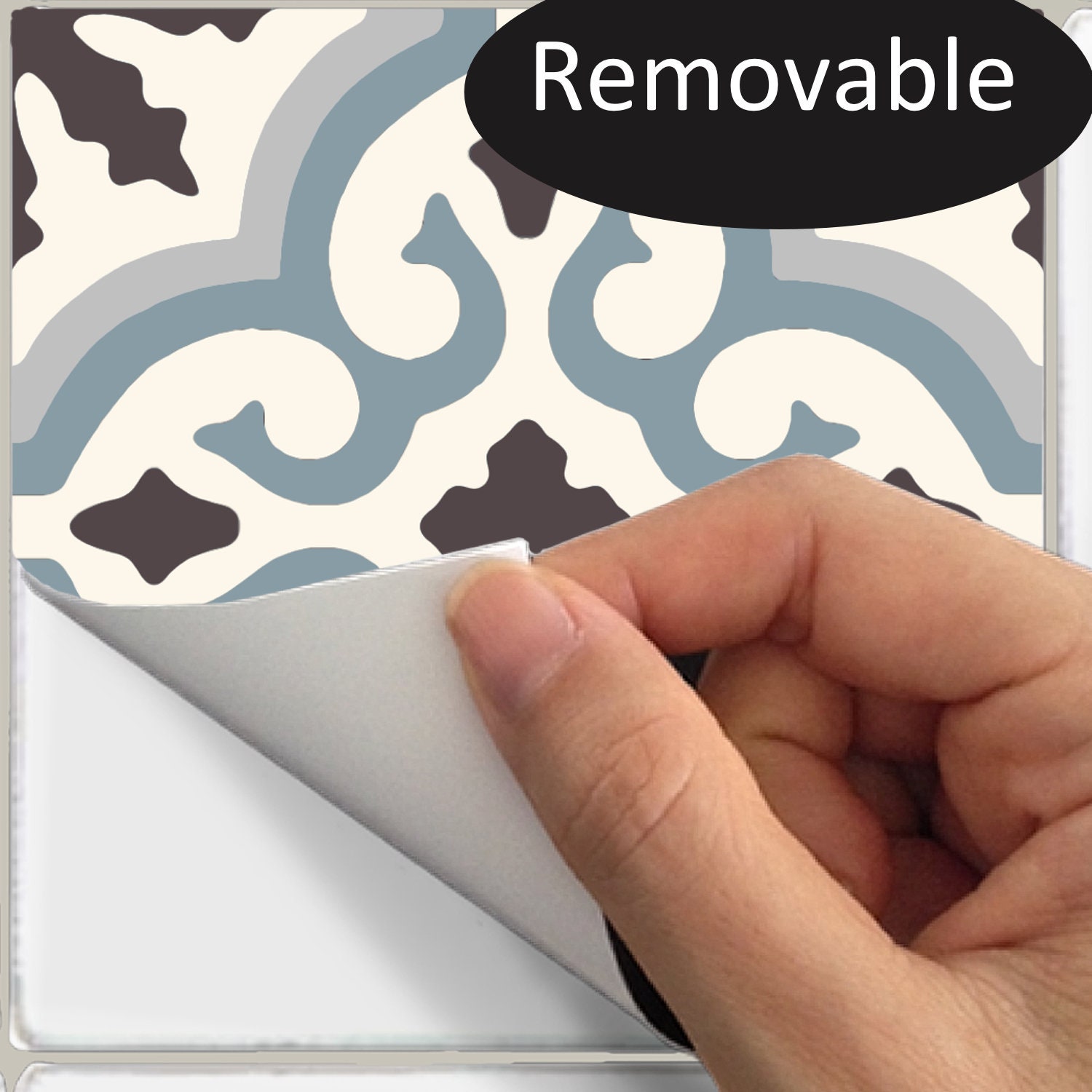 Tile Sticker Kitchen, Bath, Floor, Wall Waterproof & Removable Peel N ...