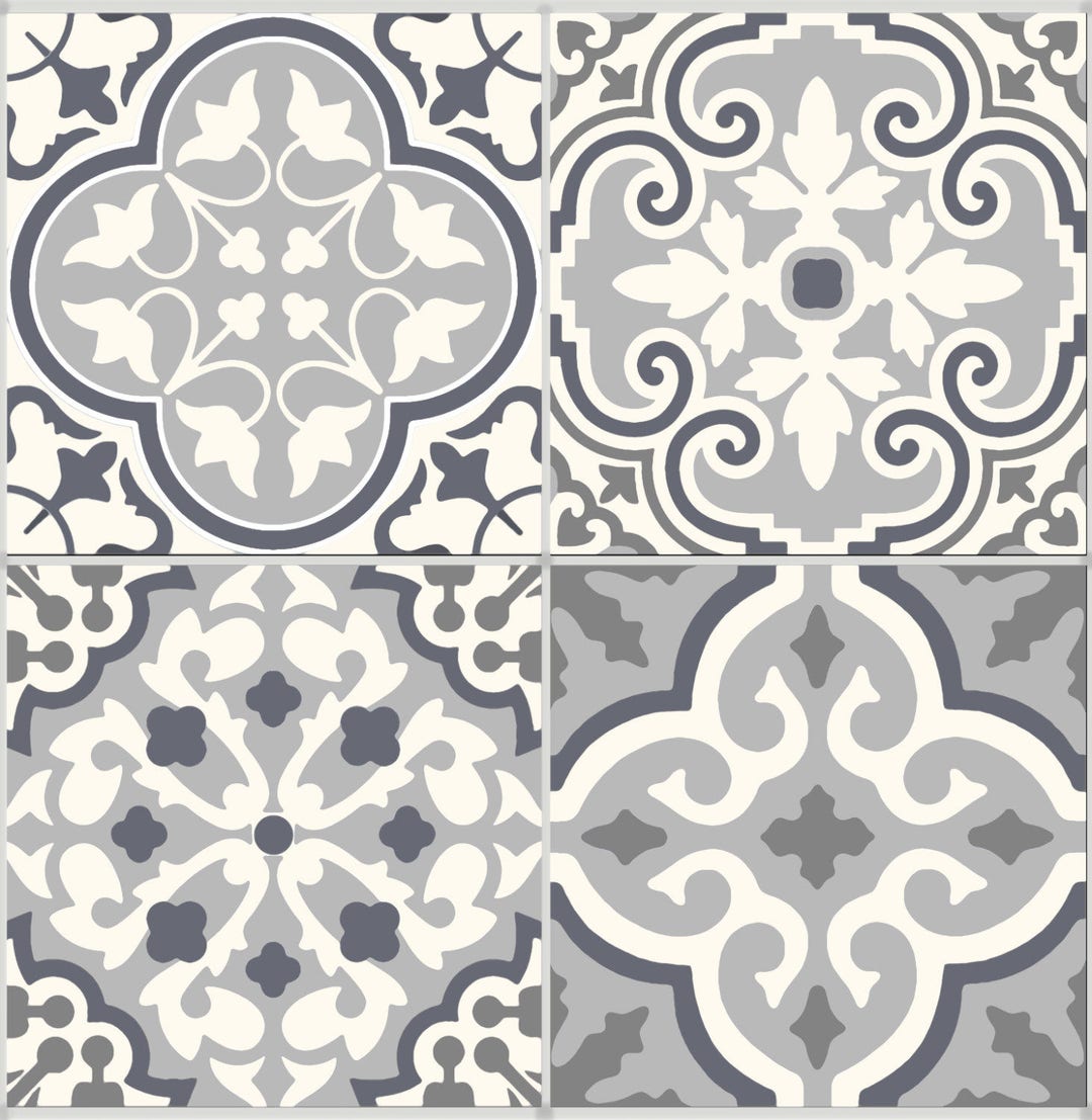 Tile Stickers Vinyl Decal WATERPROOF REMOVABLE for Kitchen Bath Wall ...