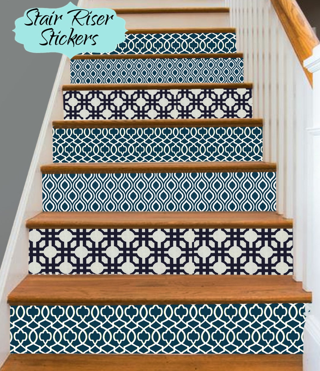 Stair Riser Vinyl Strips Removable Sticker Peel & Stick for 15 Steps ...