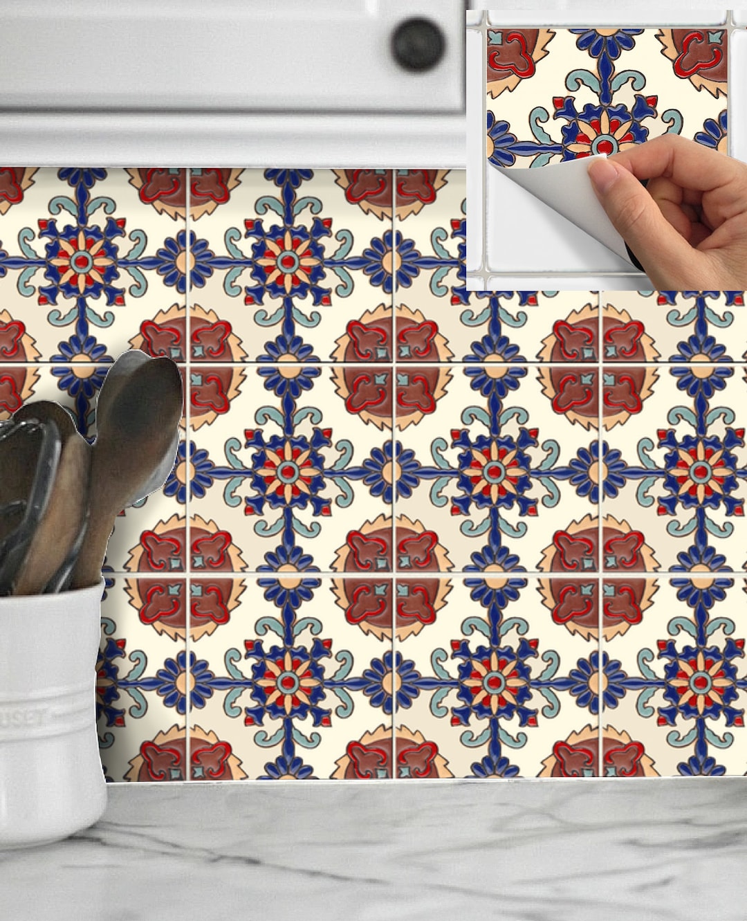 Tile Stickers Removable Decal for Kitchen Bathroom or Floor : Mexican ...