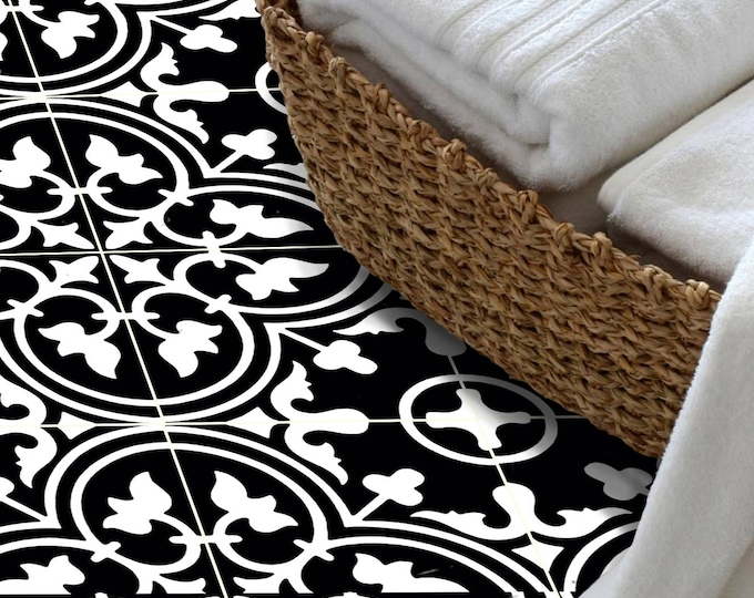 Floor Tile Stickers Vinyl Decal WATERPROOF REMOVABLE for Kitchen Bath ...