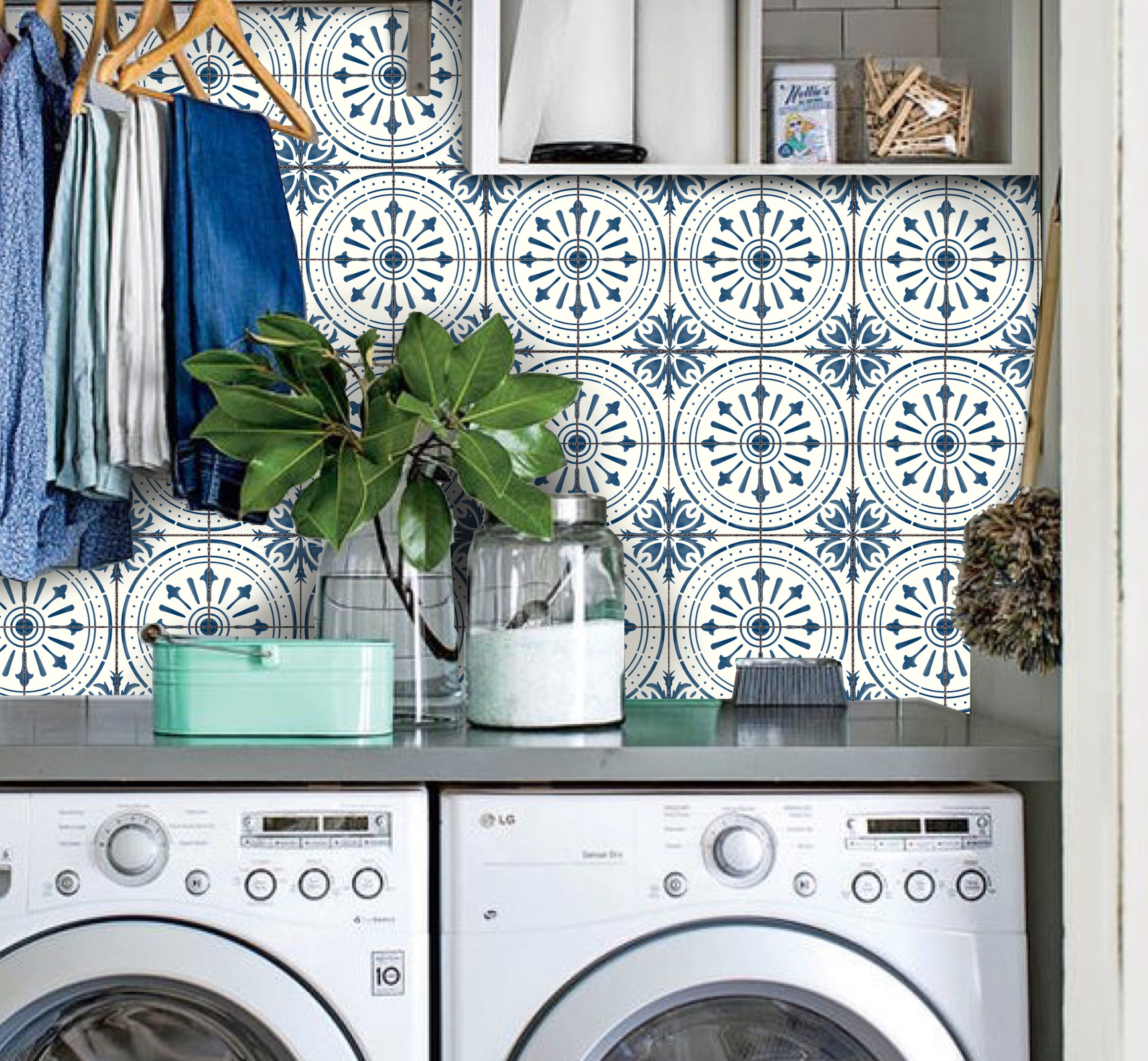 Tile Stickers for Floor Kitchen Backsplash Bath Removable | Etsy