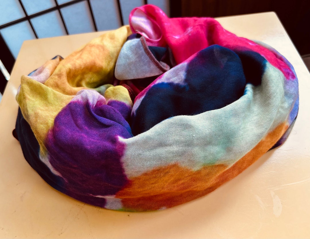 Rainbow Dyed Scarf or Shawl / LGBTQ Pride / Abstract Watercolor ...