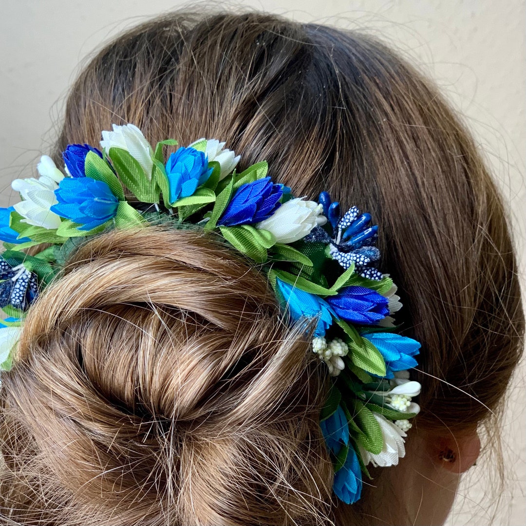 Royal Blue Ballet Crown Bun Holder Headpiece Tulip Crown Extra Long ...