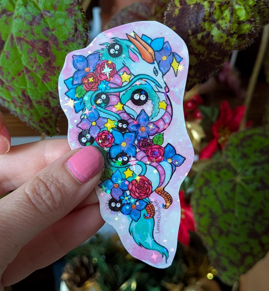 Haku Dragon Holographic Sticker, Spirited Away Holographic Sticker - Etsy