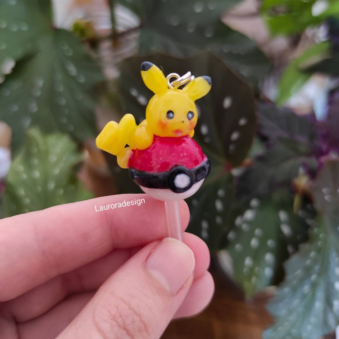 Pikachu on Pokeball Lollipop Cute Pikachu Charm Pokemon | Etsy