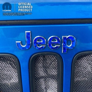 Crystal Holographic - Jeep Wrangler JK JKU Grill Emblem Overlay Sticker ...