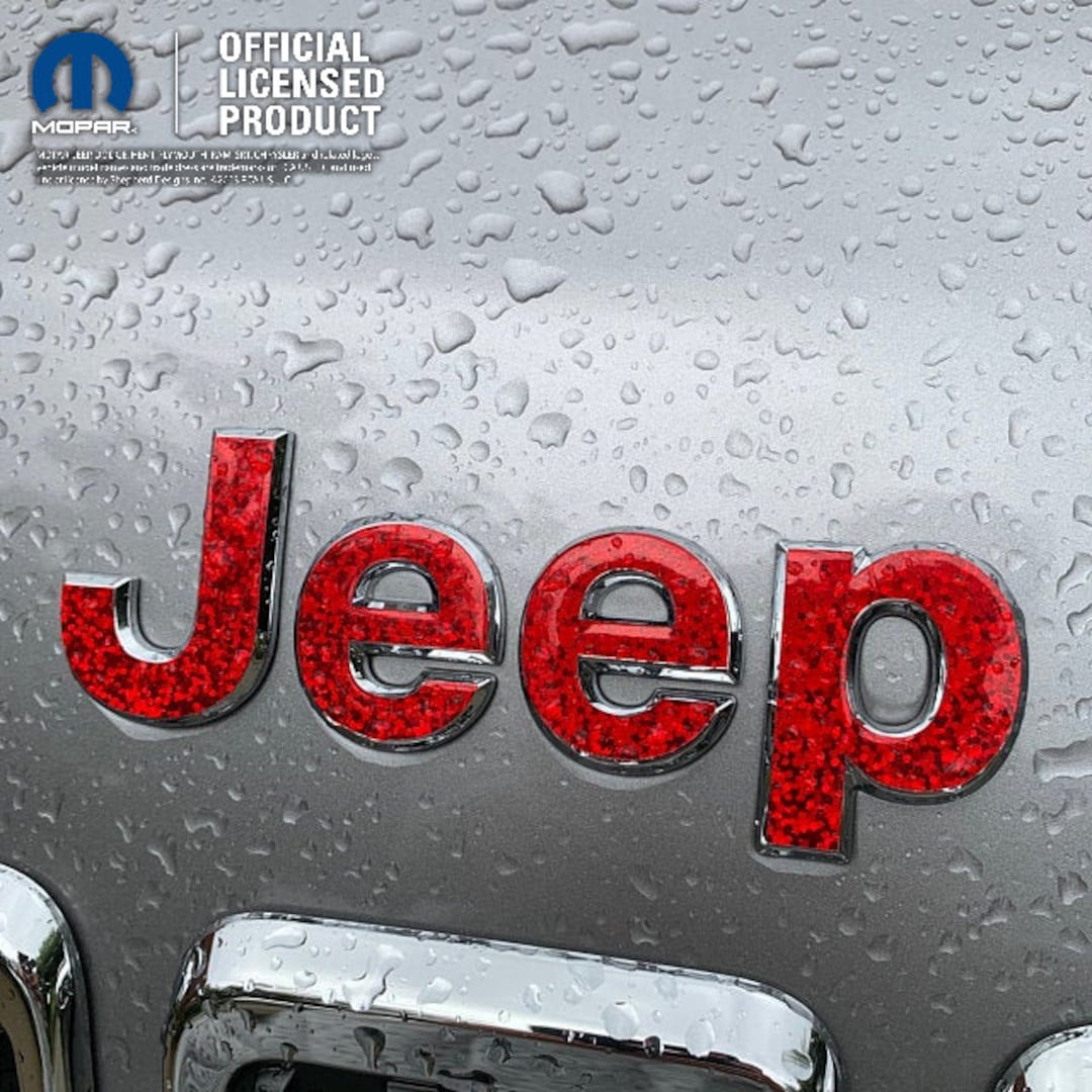 Holographic Sequins Jeep Emblem Sticker Decal, Wrangler JK, TJ, JL ...
