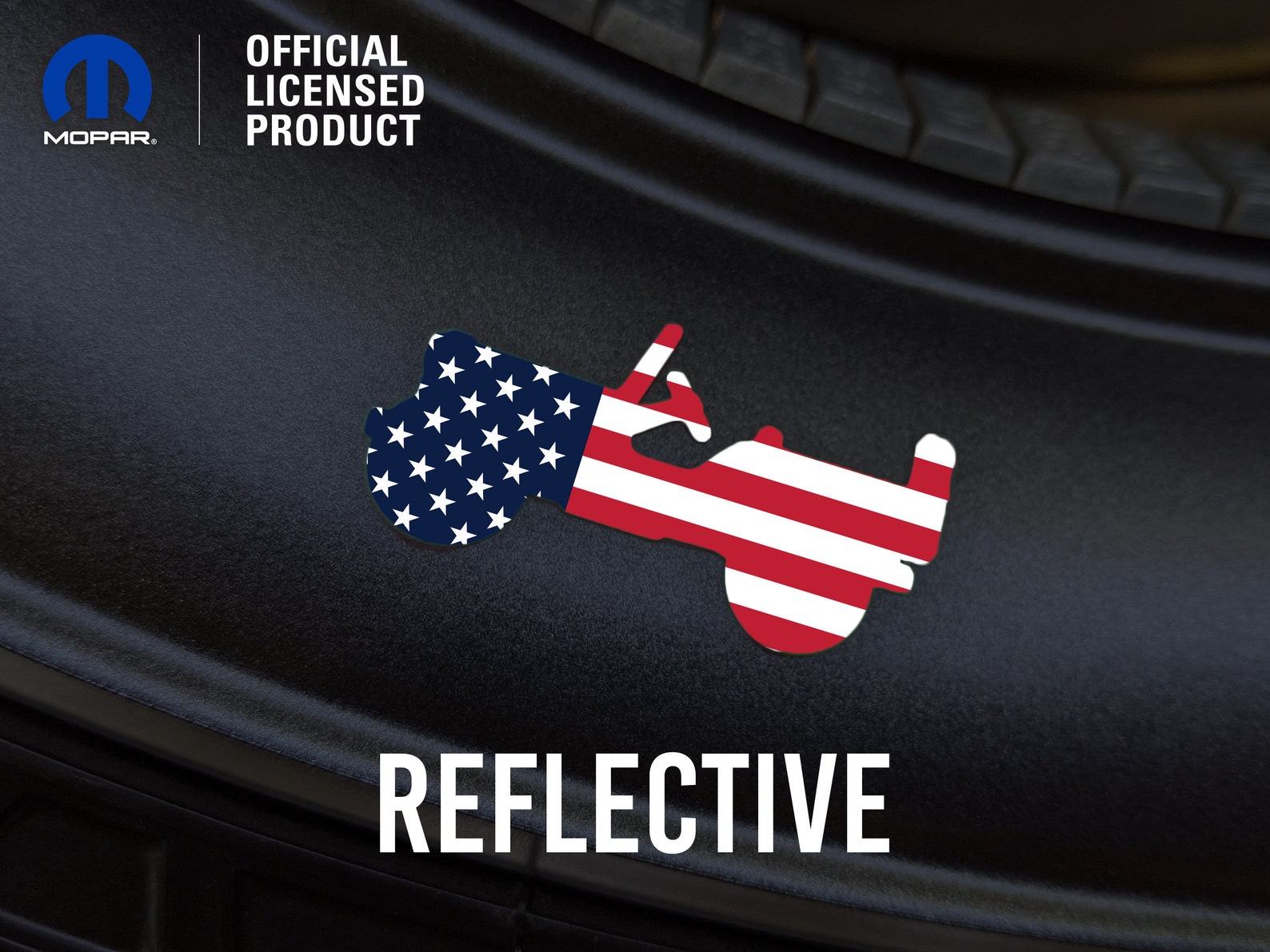 Reflective American Flag Jeep Wheel Decal - Wrangler JK/JL (pack of 5 ...