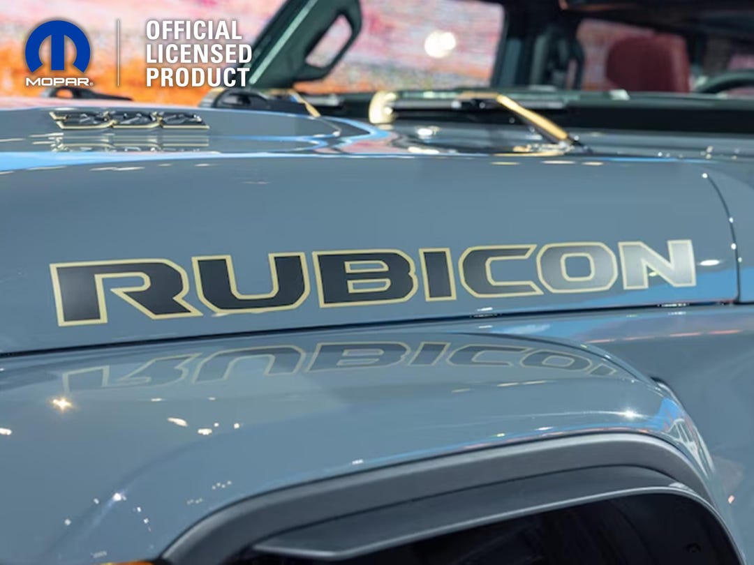 Rubicon Style Jeep Hood Decals: Custom Color, Mixed Finish - Etsy