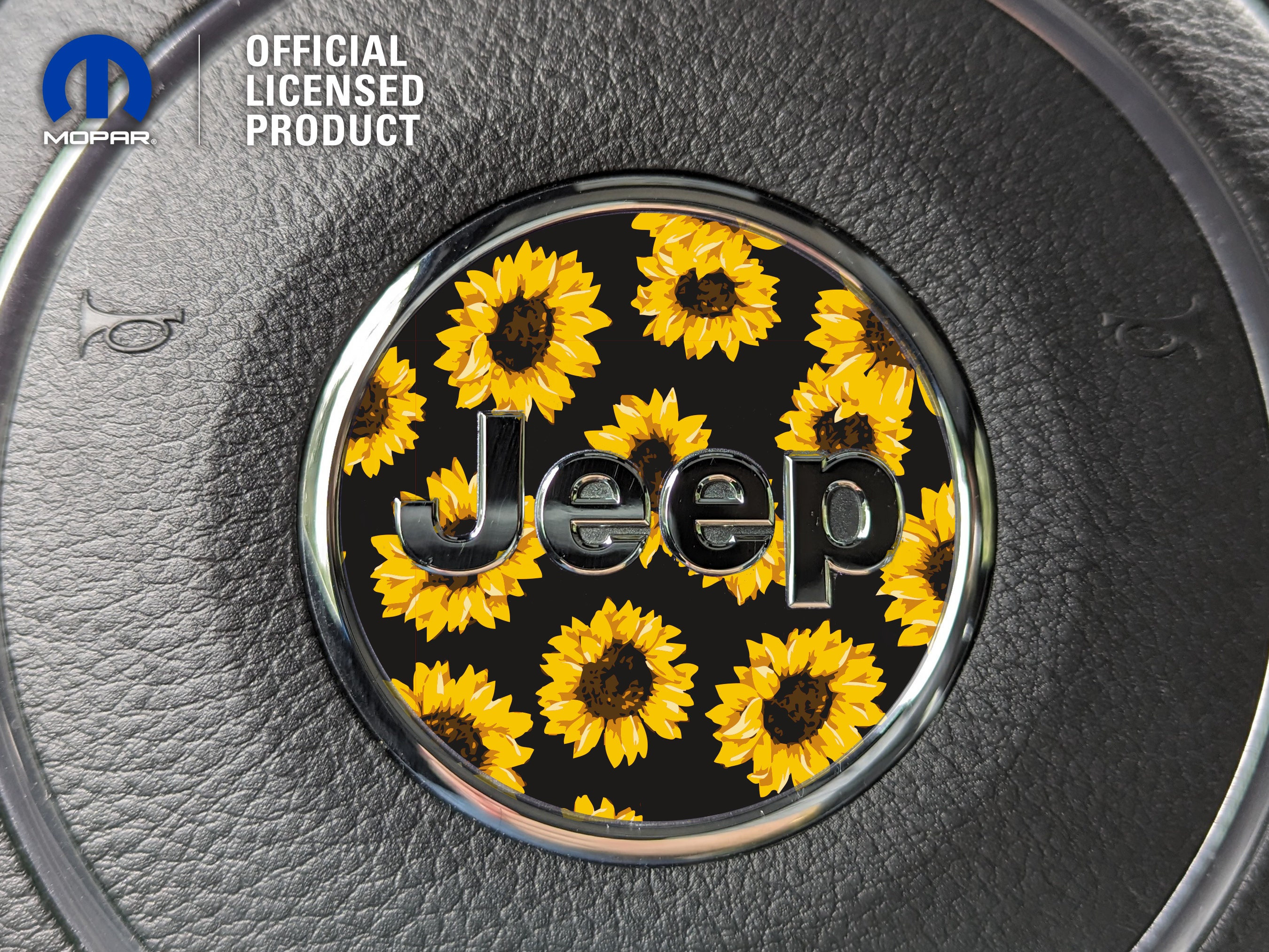 Sunflower Steering Wheel Circle Jeep Sticker Decal, Wrangler JK, JL ...