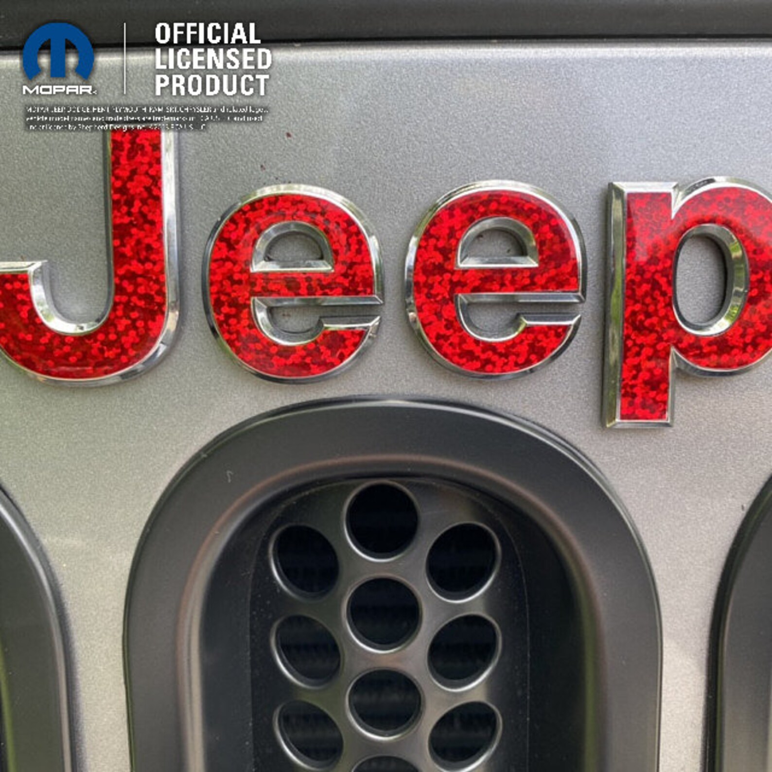 Holographic Sequins Jeep Emblem Sticker Decal, Wrangler JK, TJ, JL ...
