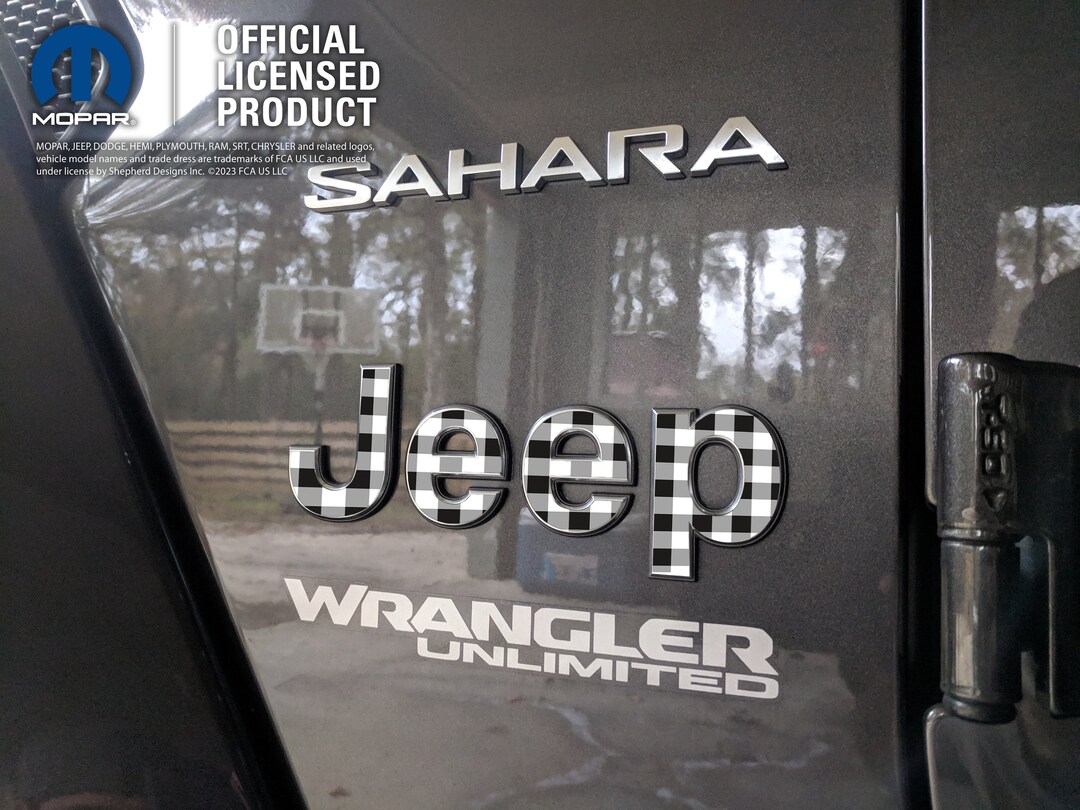 Buffalo Check Jeep Emblem Sticker Decal, Wrangler JK, TJ, JL, Gladiator ...