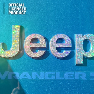 Holographic Sequins Jeep Emblem Sticker Decal, Wrangler JK, TJ, JL ...