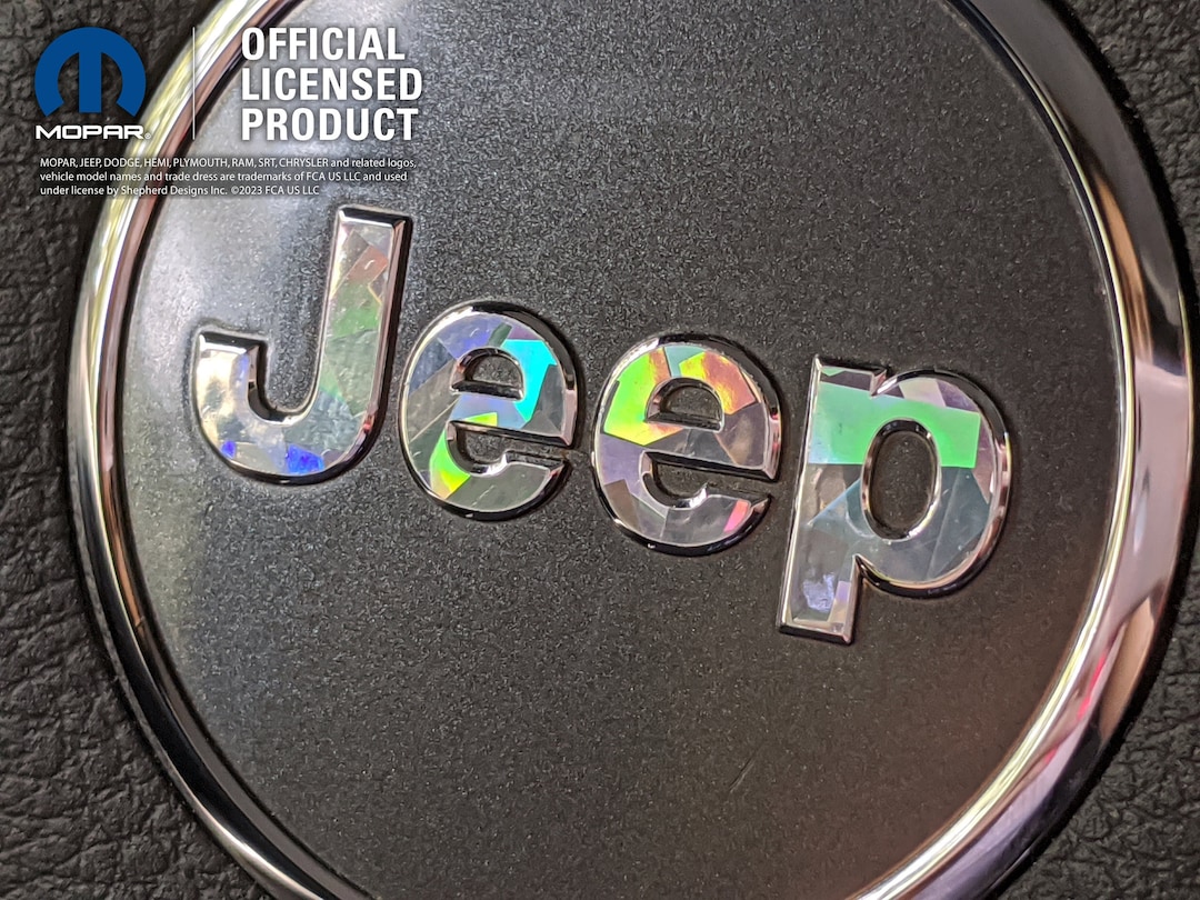 Steering Wheel Crystal Holographic Jeep Sticker Decal, Wrangler JK, JL ...