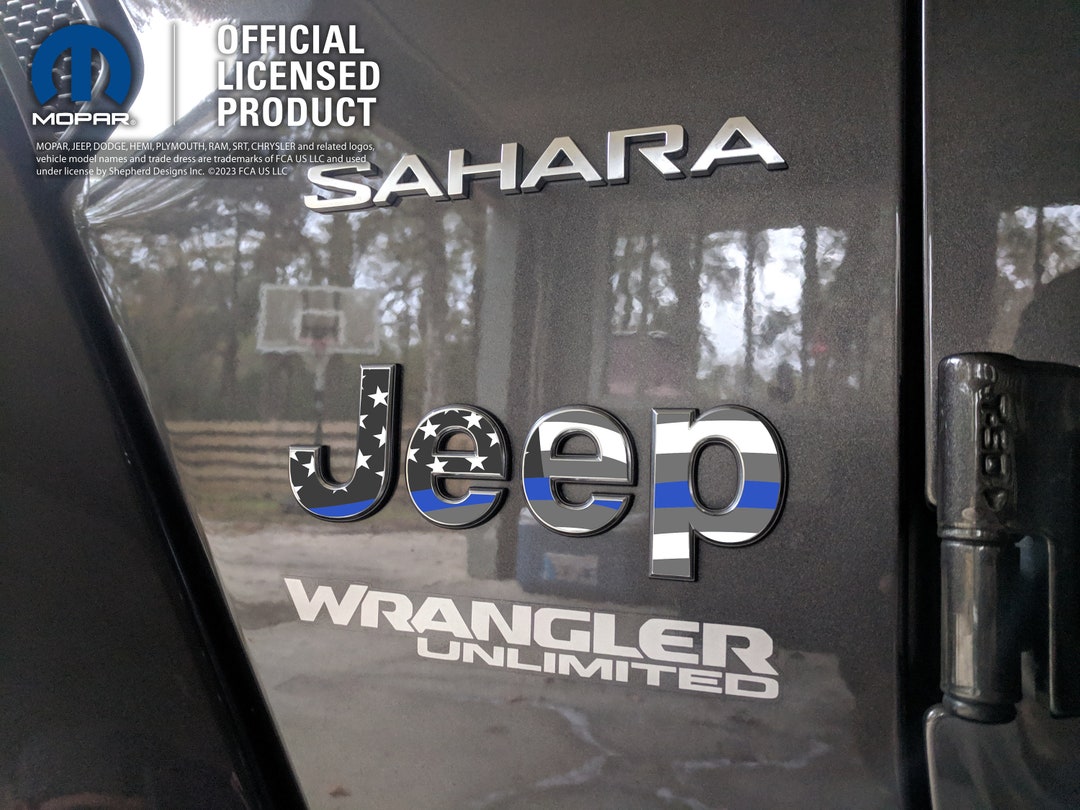 Jeep Thin Blue Line Decal Emblem Decal, Wrangler JK TJ JL, Gladiator ...