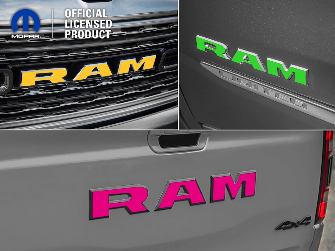2019-2024 RAM 1500 Custom Color Grille Tailgate Emblem Overlay Decal ...
