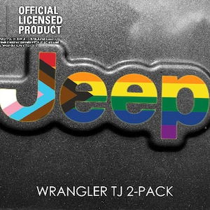 Gay Pride, Progress Pride, Jeep Emblem Sticker Decal, Wrangler JK, TJ, JL, Gladiator, Renegade ...