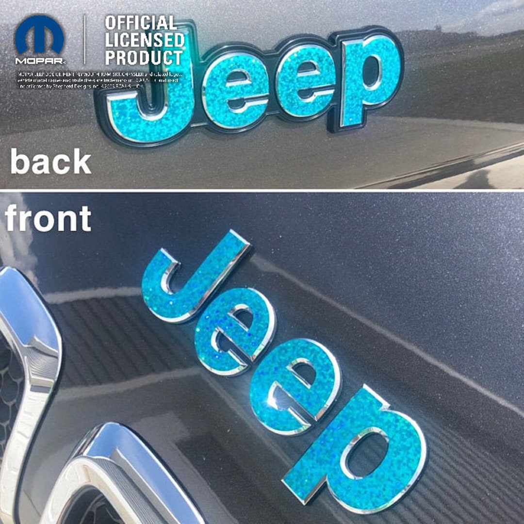 Holographic Sequins Jeep Emblem Sticker Decal, Wrangler JK, TJ, JL ...