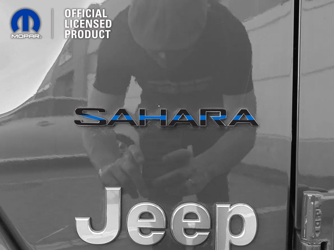 Solid Thin Blue Line Jeep Wrangler JL Sahara Sticker Decals, Pack of 2 ...