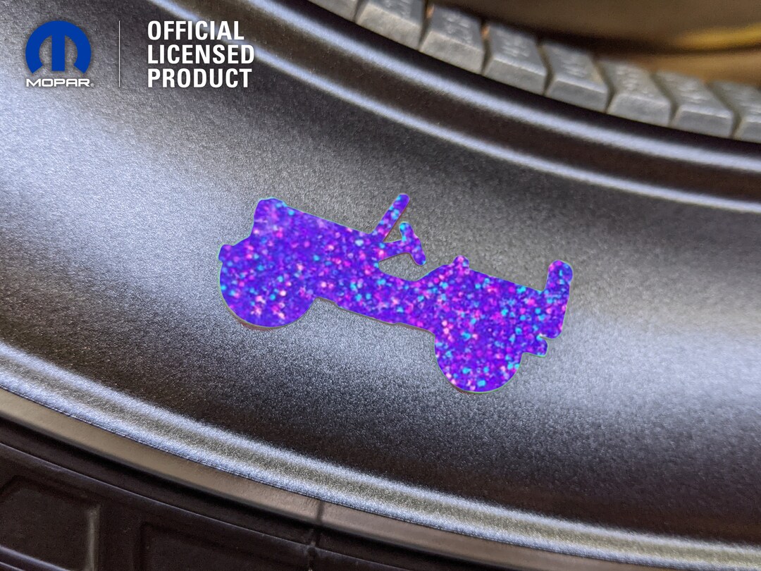 Holographic Sequins Wheel Rim Silhouette Jeep Sticker Decal, Wrangler ...