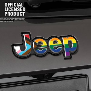 Gay Pride, Progress Pride, Jeep Emblem Sticker Decal, Wrangler JK, TJ ...