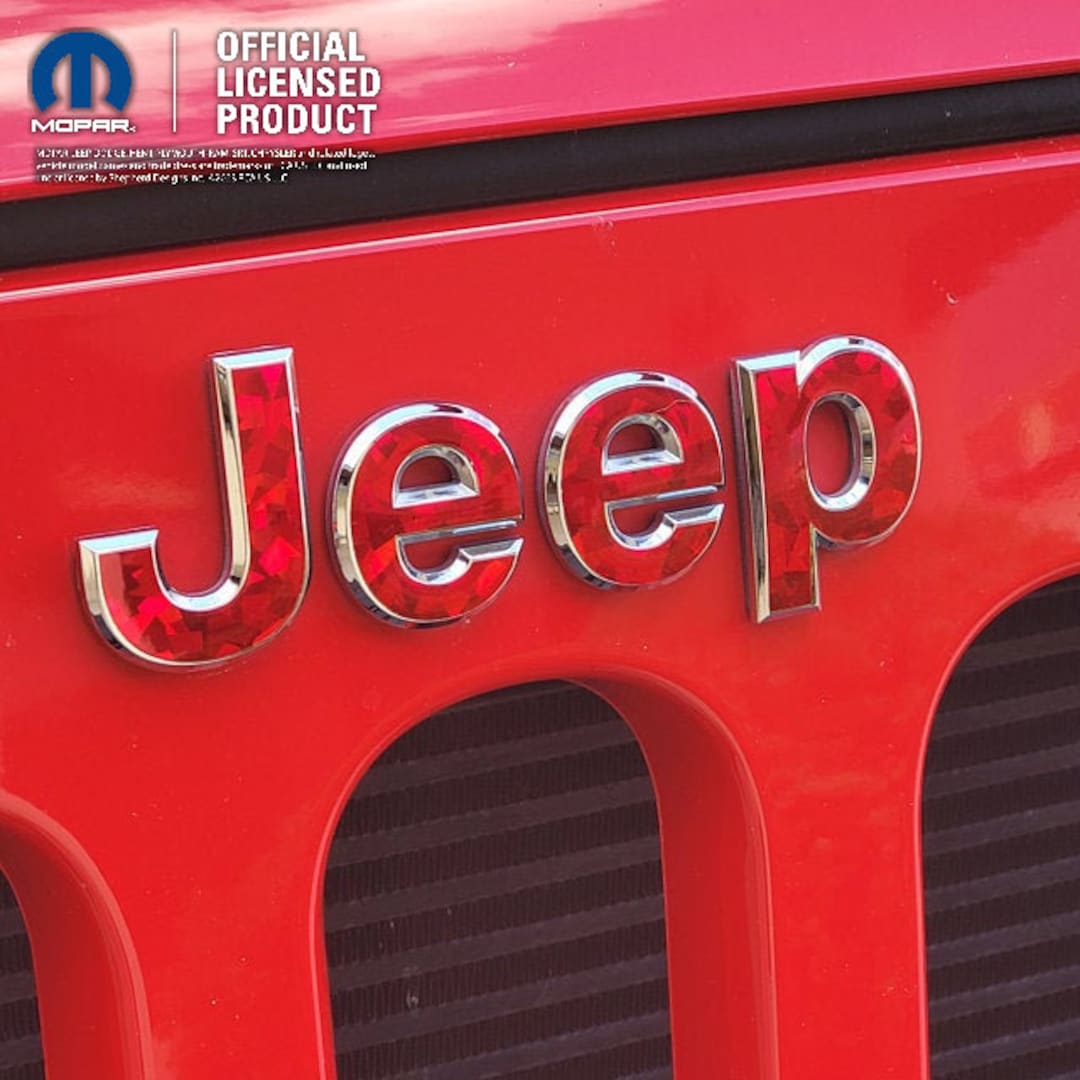 Crystal Holographic - Jeep Wrangler JK JKU Grill Emblem Overlay Sticker ...
