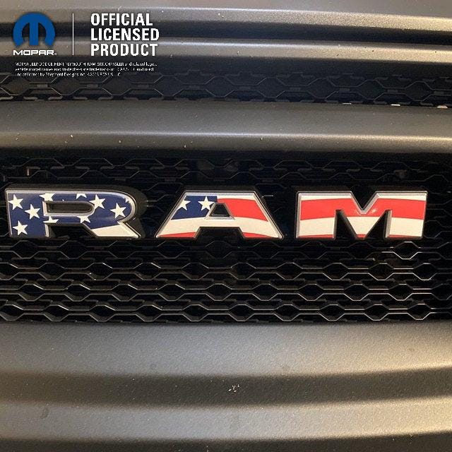 2019-2026 RAM 1500 Grille Tailgate American Flag Black Emblem Decal ...