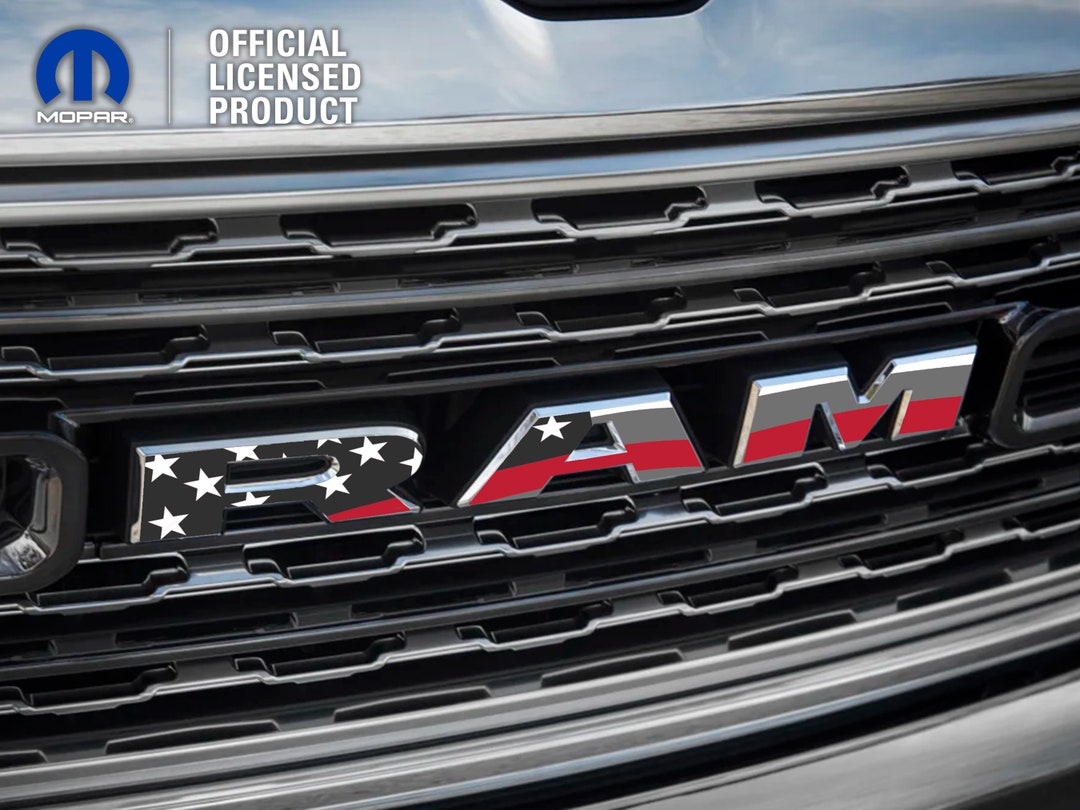2019-2025 RAM 1500 Thin Red Line Grille Tailgate Decal Flag Emblem ...