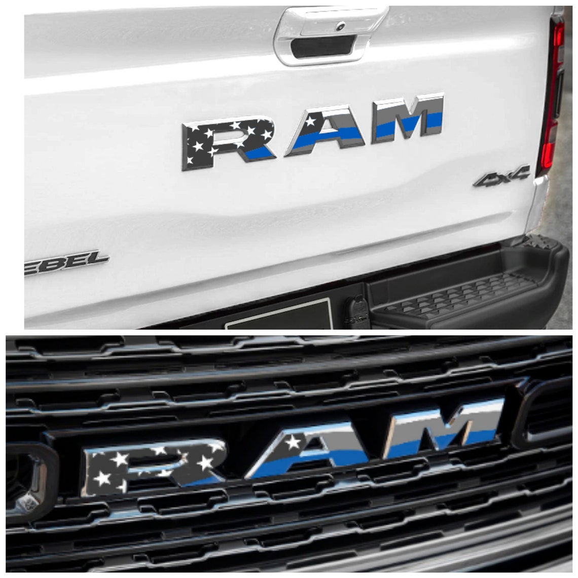 2019-2021 RAM 1500 Grille Tailgate Thin Blue Line Emblem Decal | Etsy