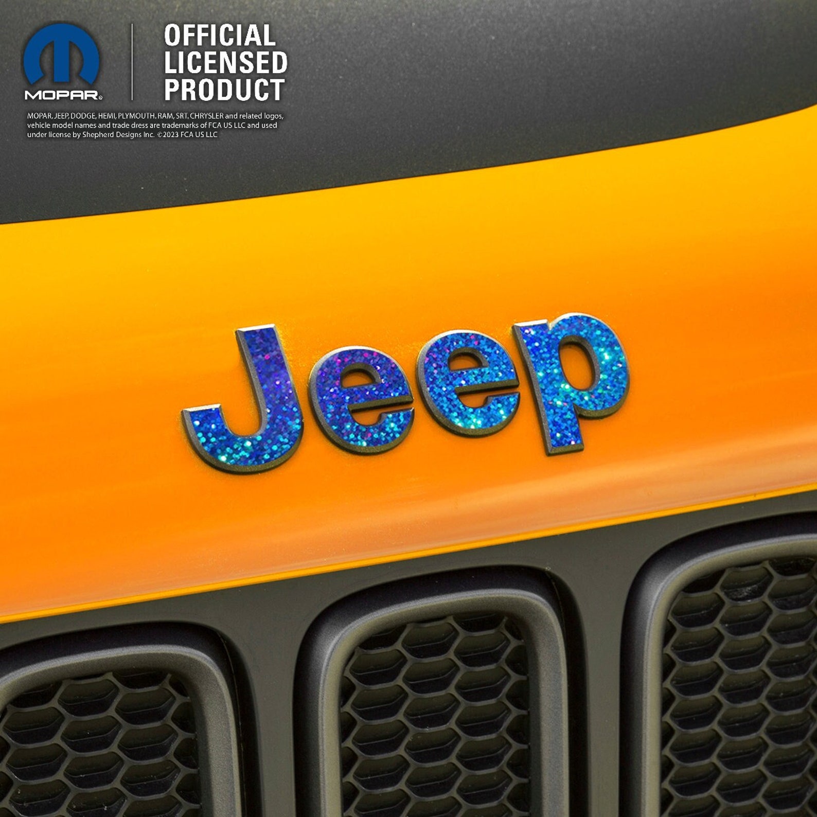 Holographic Sequins Jeep Emblem Sticker Decal, Wrangler JK, TJ, JL ...