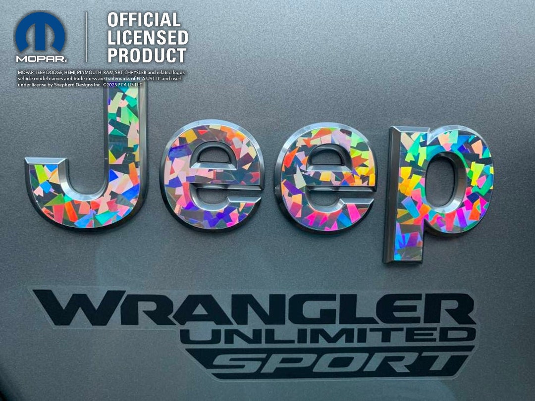 Holographic Crystal Jeep Emblem Sticker Decal, Wrangler JK, TJ, JL ...