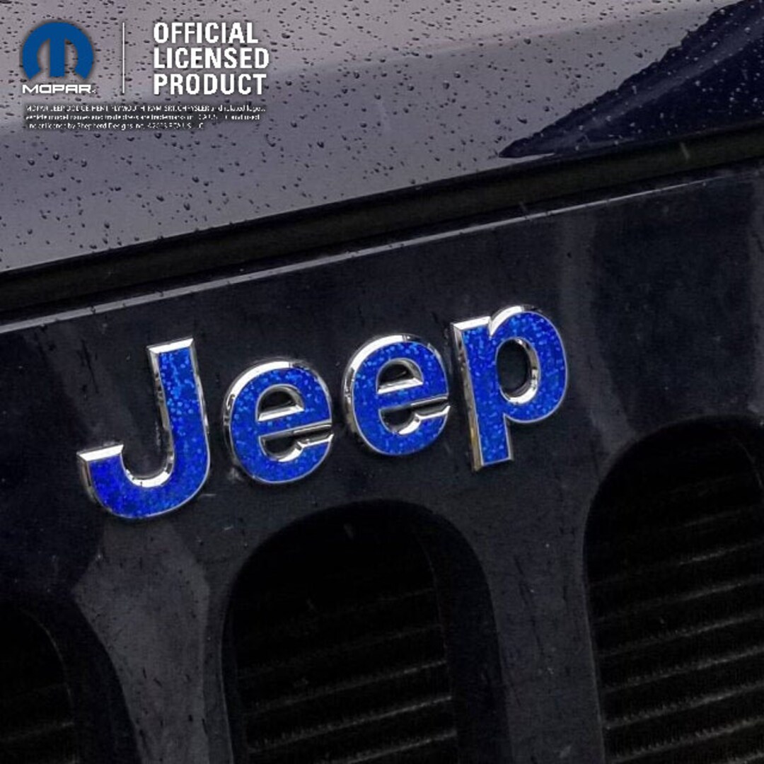 Holographic Sequins Jeep Emblem Sticker Decal, Wrangler JK, TJ, JL ...